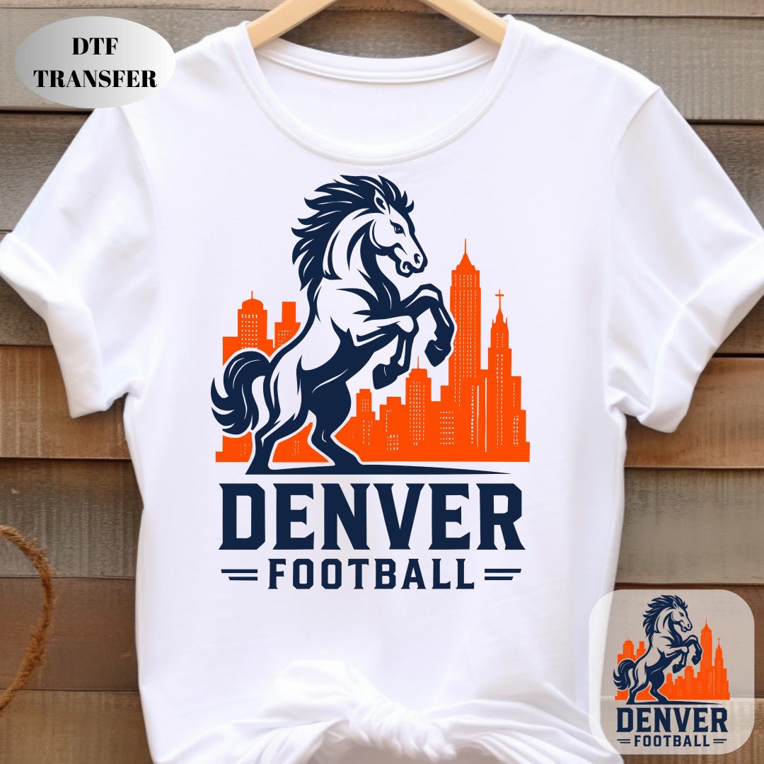 Denver Broncos Dtf Transfer, Football Mascot Ready to Press, Broncos ...