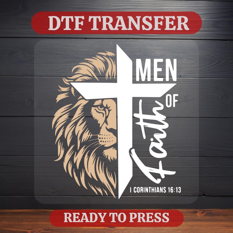 Men of Faith DTF Transfer, Easter Day Ready for Press, Christian Gift ...