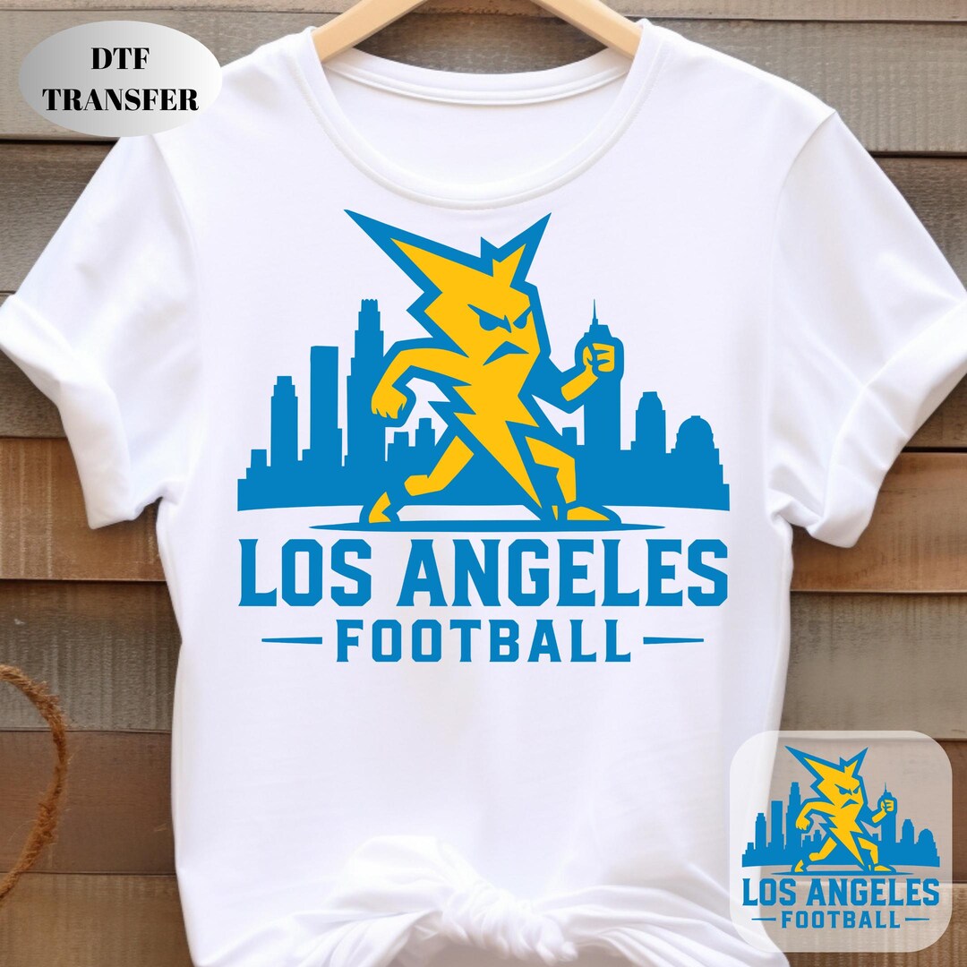 Los Angeles City Chargers Dtf Transfer, Football Mascot Ready to Press ...