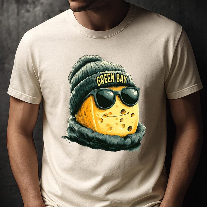 Green Bay Cheesehead Dtf Transfer, Football Mascot Ready to Press ...