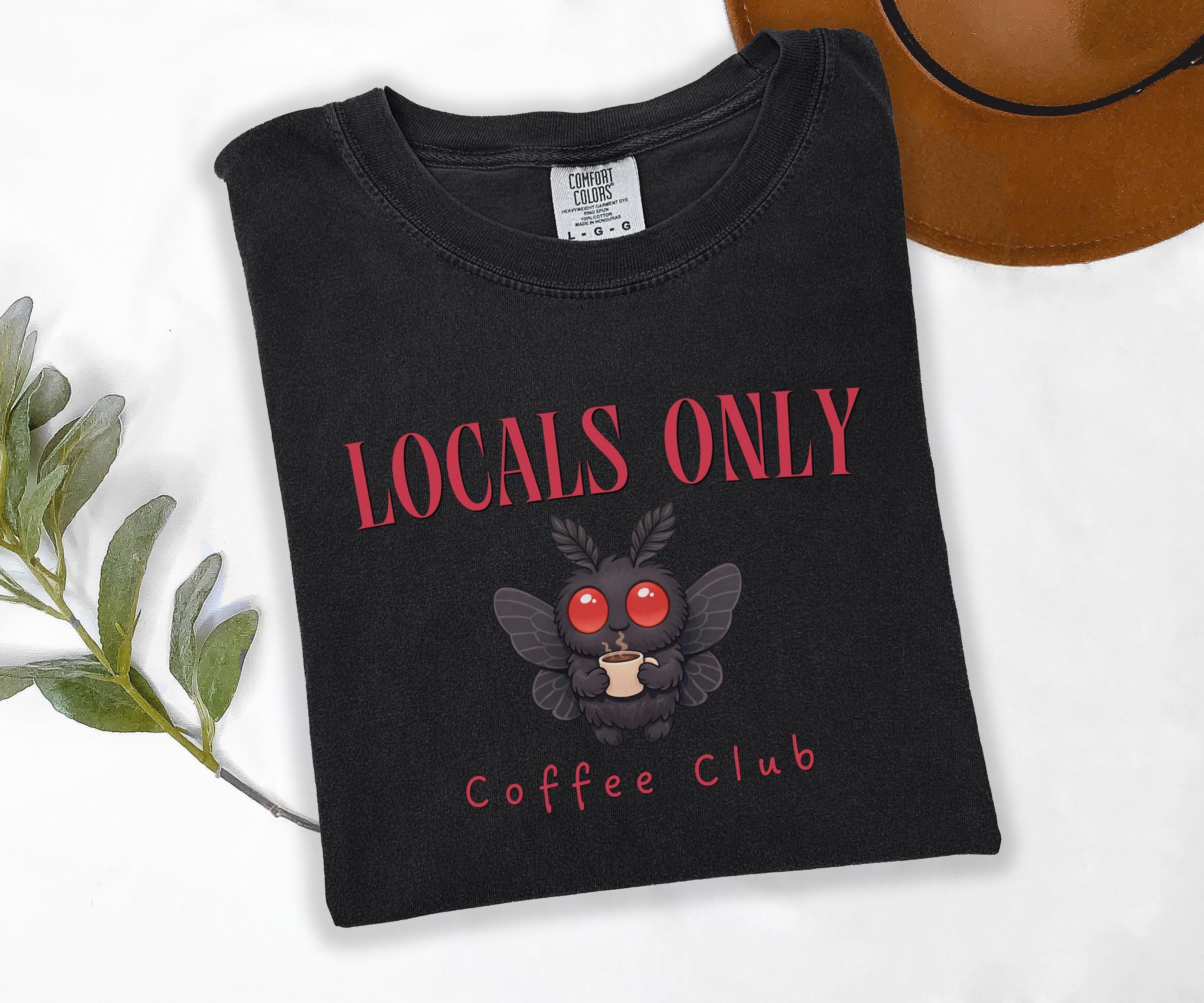 Mothman Coffee Club Shirt: Cozy Cryptid Comfort Colors Tee, Spooky Cute ...