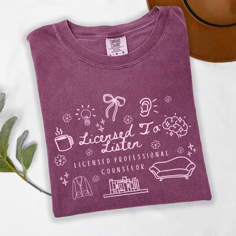Licensed to Listen Therapist Shirt: Whimsical Doodles Comfort Colors ...