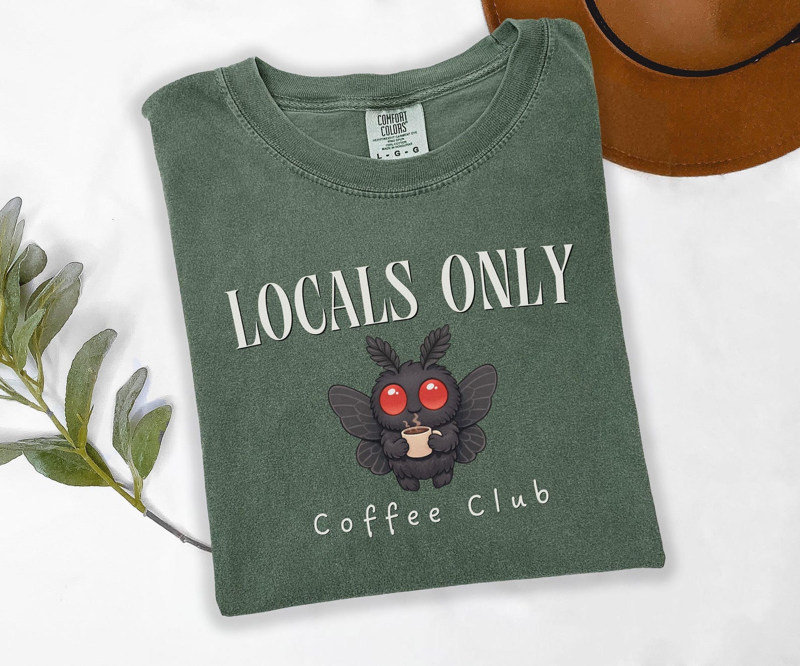 Mothman Coffee Club Shirt: Cozy Cryptid Comfort Colors Tee, Spooky Cute ...