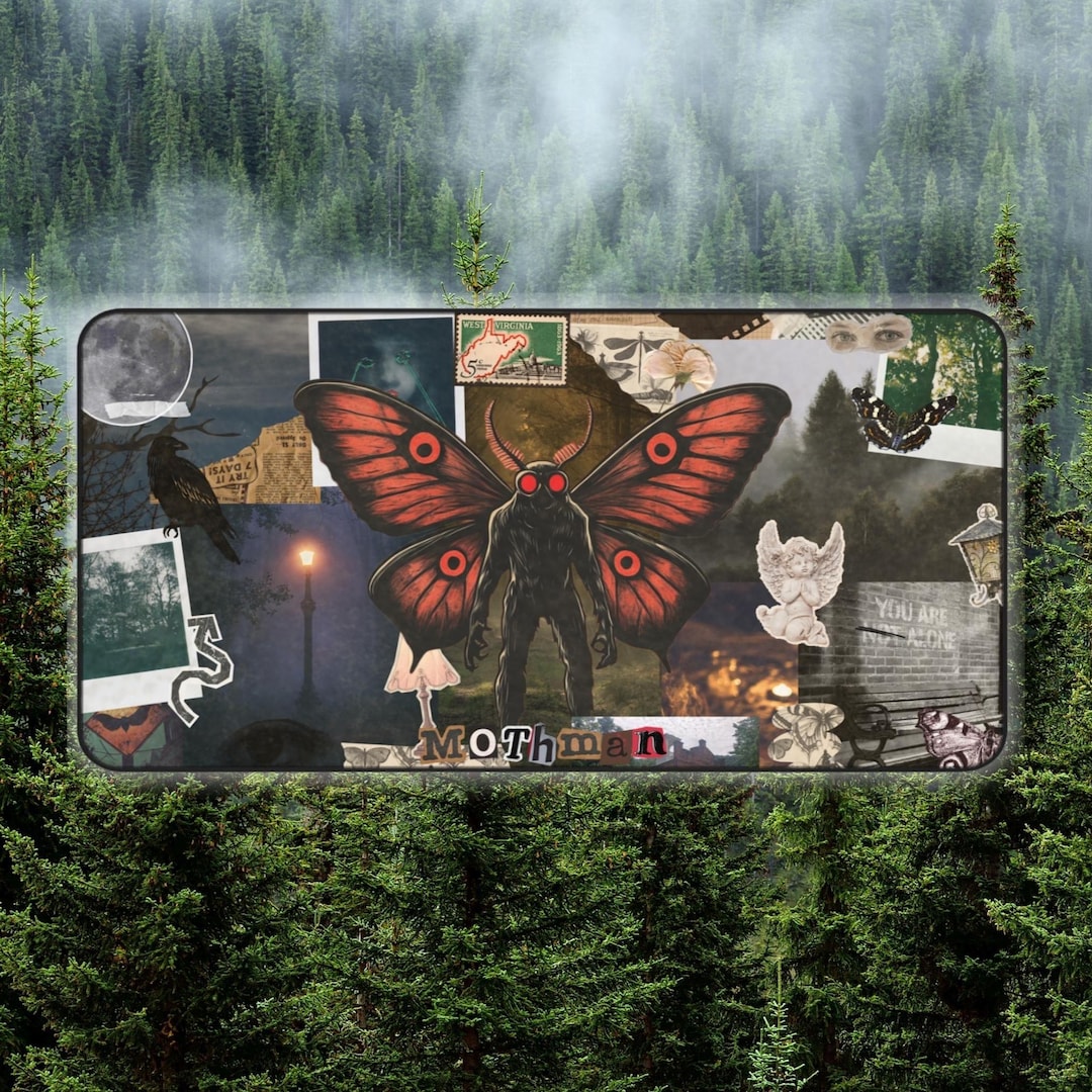 Mothman Game Mat: MTG Mothman Scrapbook Playmat, TCG Mothman Gifts ...