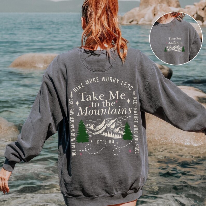 Cozy Mountain Sweatshirt: Nature Lover Comfort Colors Crewneck ...