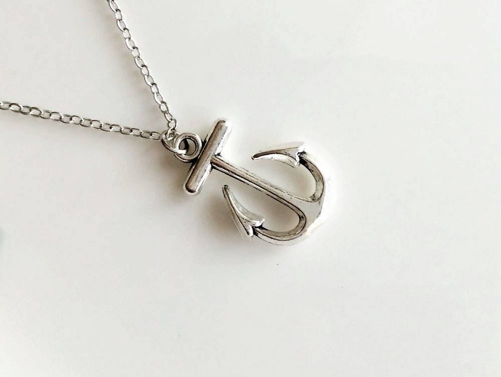 Cute Anchor Necklace Silver Boho Simple Minimalist Sea Necklace ...
