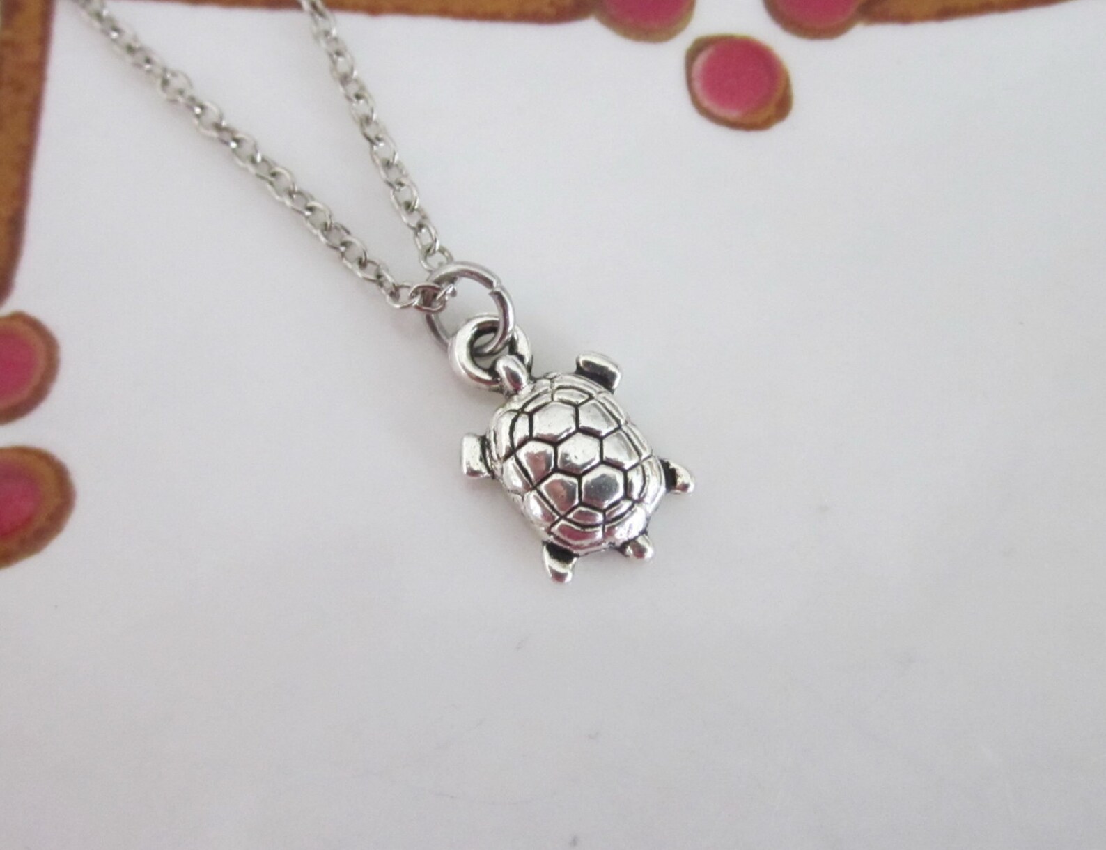 Cute Turtle Necklace Silver Boho Simple Minimalist Sea Necklace ...