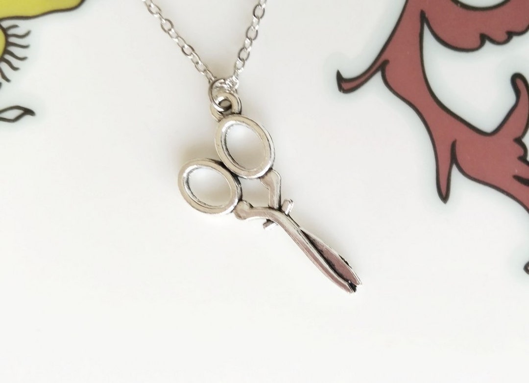 Scissors Necklace Silver Boho Simple Minimalist Sea Necklace Bridesmaid ...