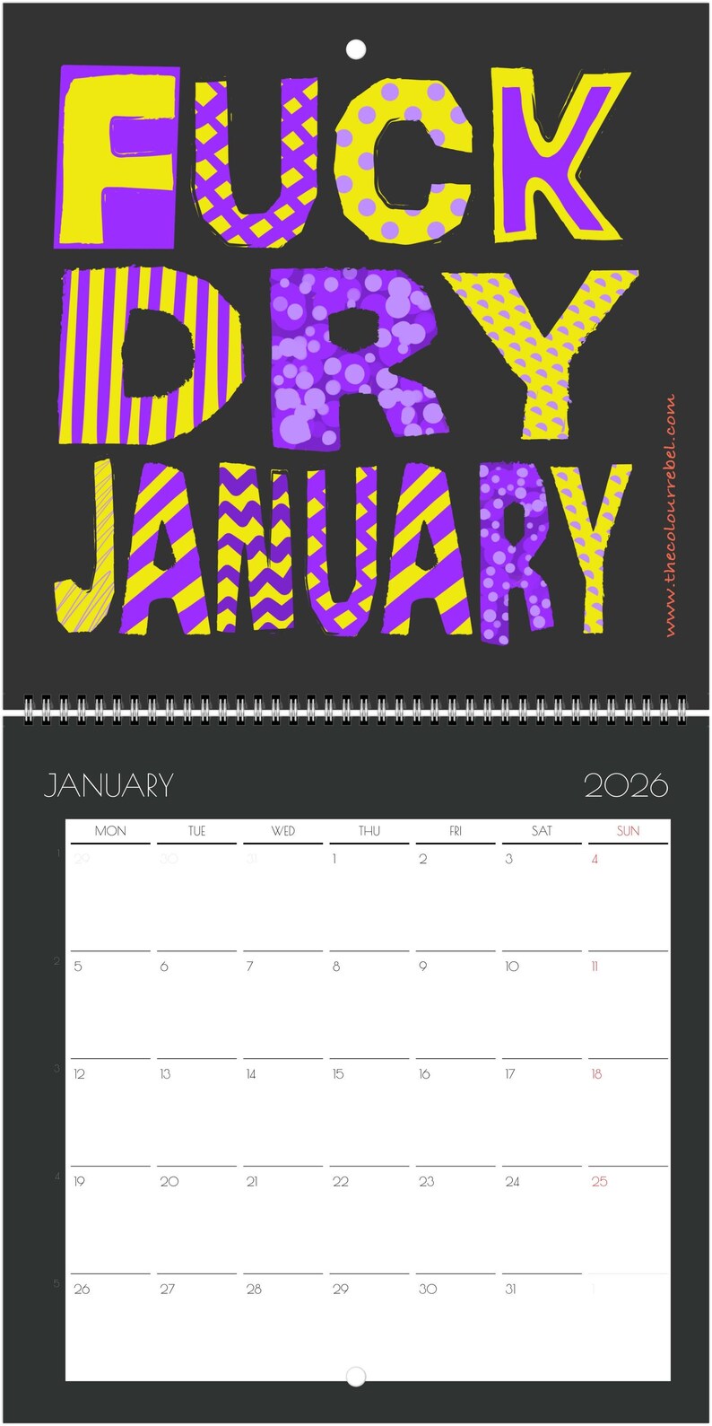 Funny Swear Word Wall Calendar 2026 | Typographic Design - Etsy UK