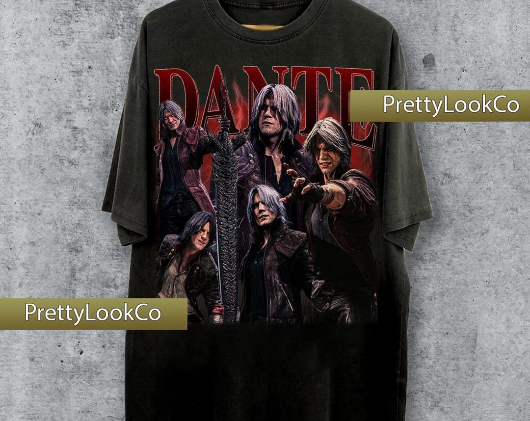 Limited Dante Devil May Cry Vintage 90s Bootleg T-shirt, Dante Devil ...