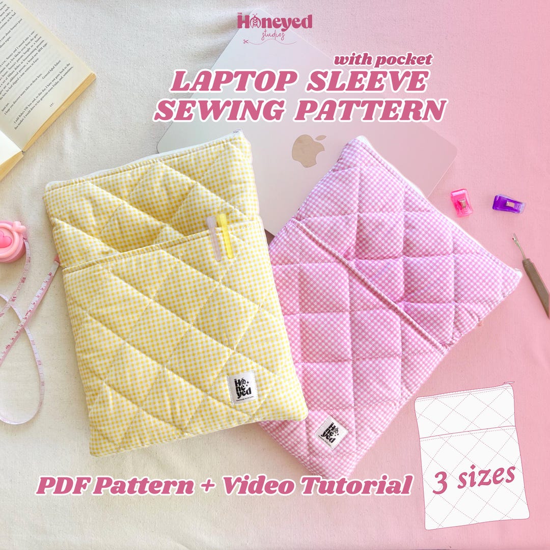 Laptop Sleeve Pattern, Beginner Friendly Sewing Pattern, Macbok Case ...