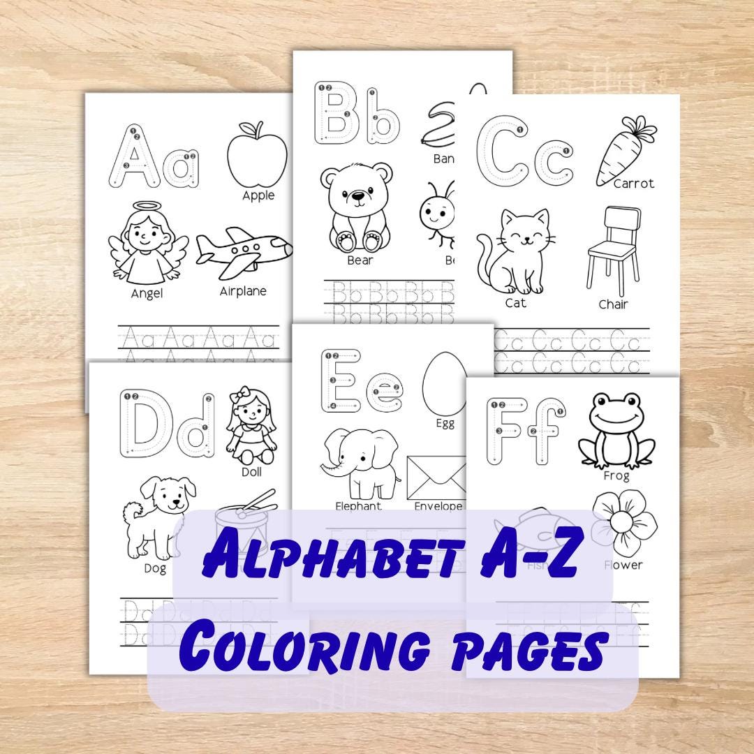 Alphabet Coloring Pages | Digital Download | Educational Coloring ...