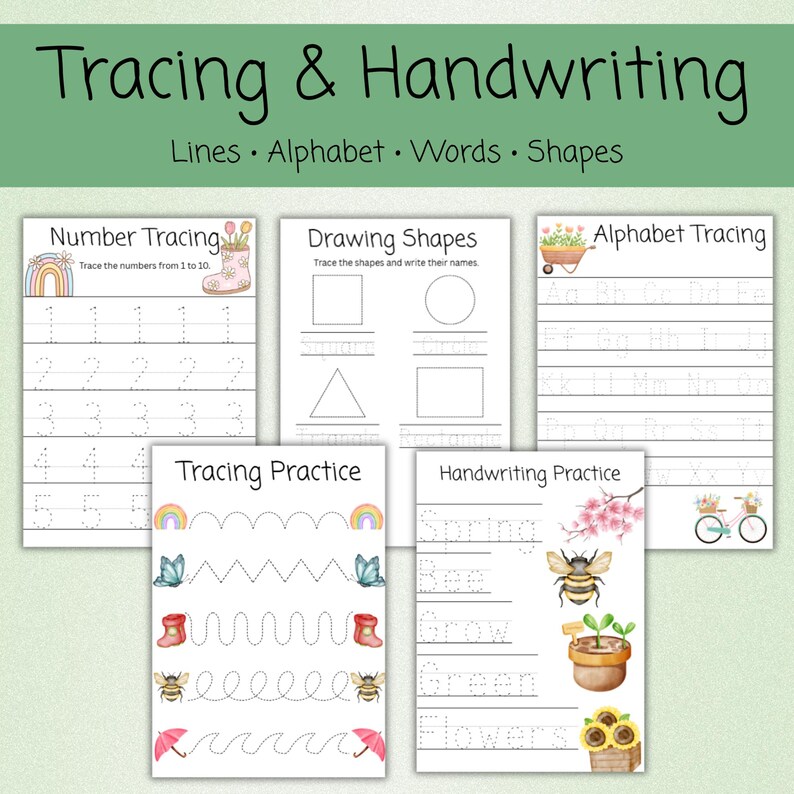 Spring Preschool Worksheets | Alphabet Tracing, Counting, Fine Motor ...