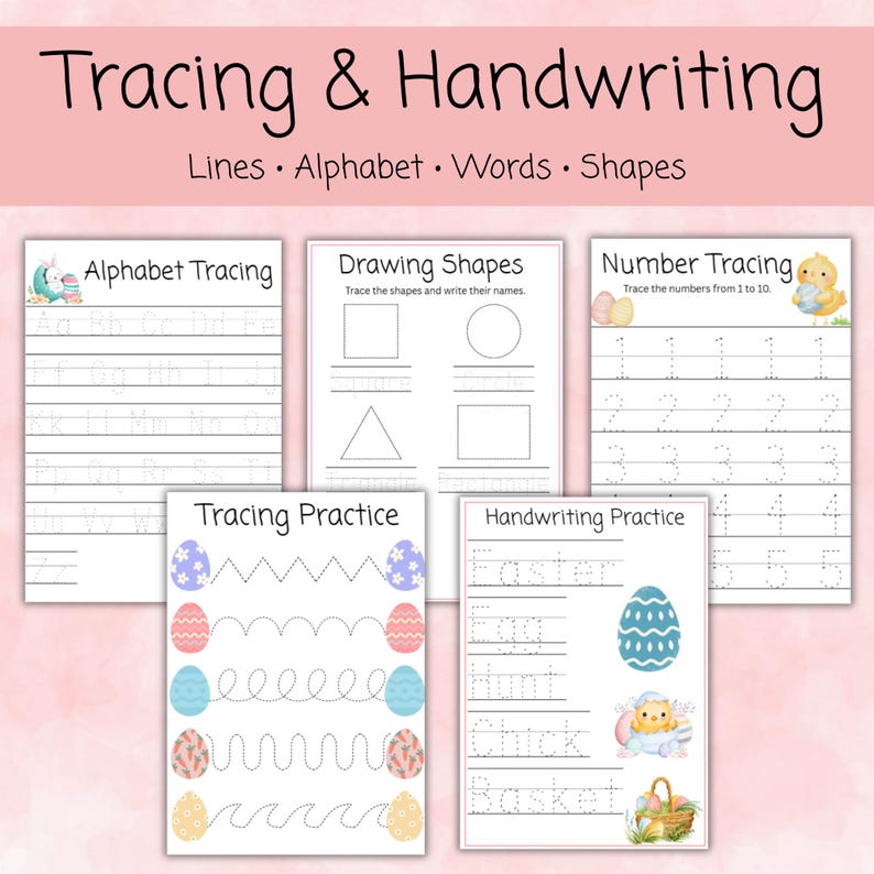 Easter Preschool Worksheets | Alphabet Tracing, Counting, Fine Motor ...