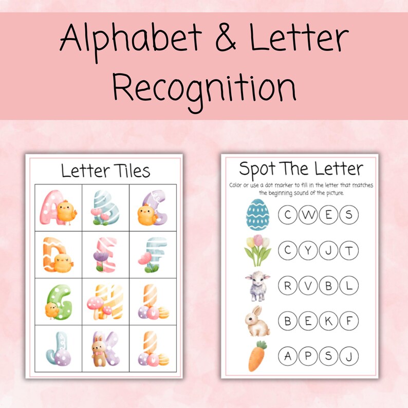 Easter Preschool Worksheets | Alphabet Tracing, Counting, Fine Motor ...