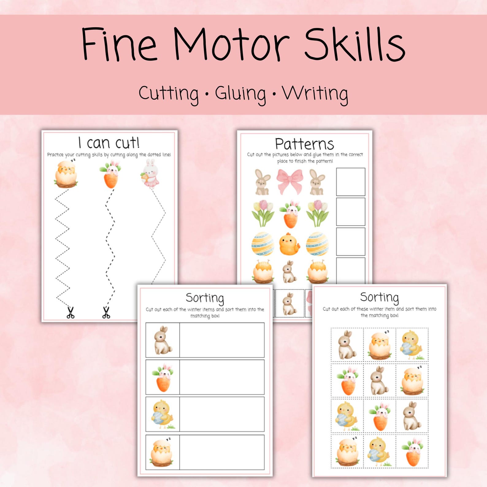 Easter Preschool Worksheets | Alphabet Tracing, Counting, Fine Motor ...