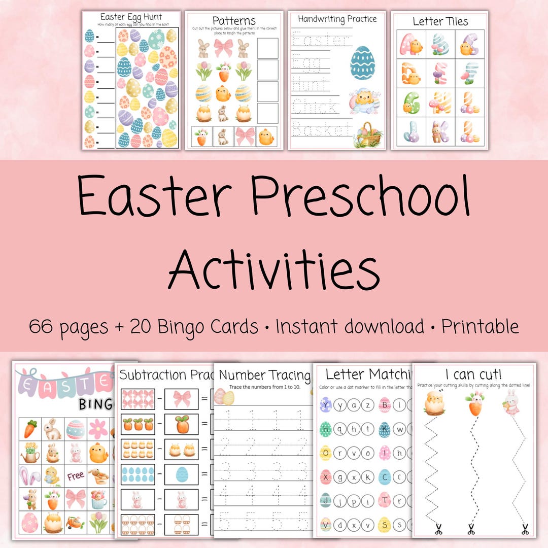 Easter Preschool Worksheets | Alphabet Tracing, Counting, Fine Motor ...