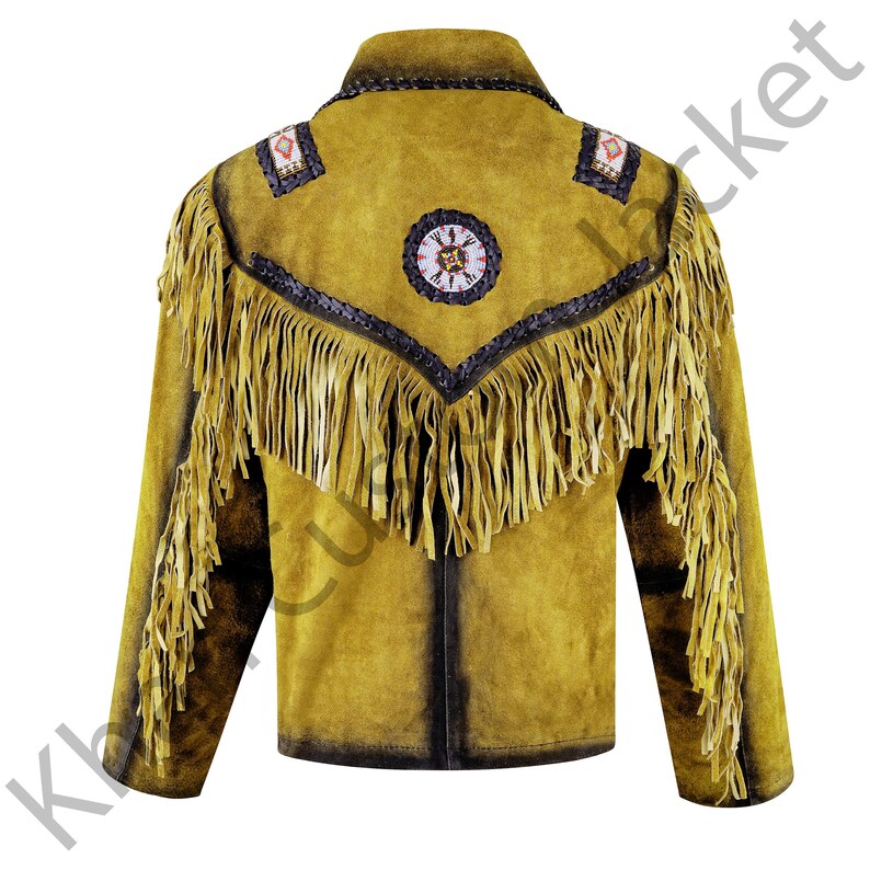 Yellow Suede Fringe Western Jacket: Beaded Cowgirl Rodeo Coat - Etsy