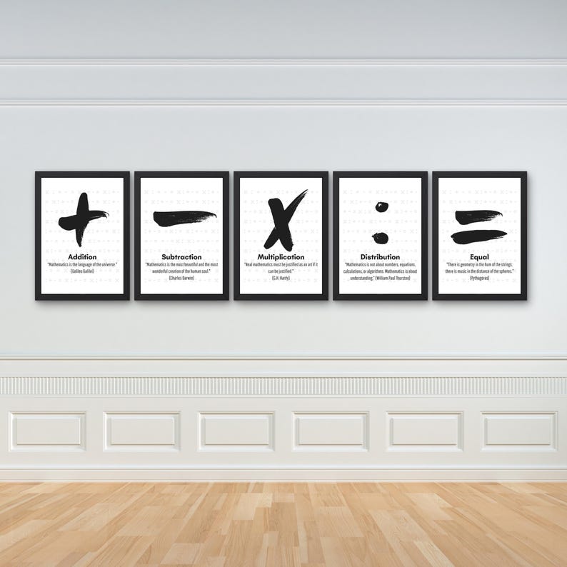 Minimalist Math Symbol Poster | Educational Classroom Decor, Math Quote ...