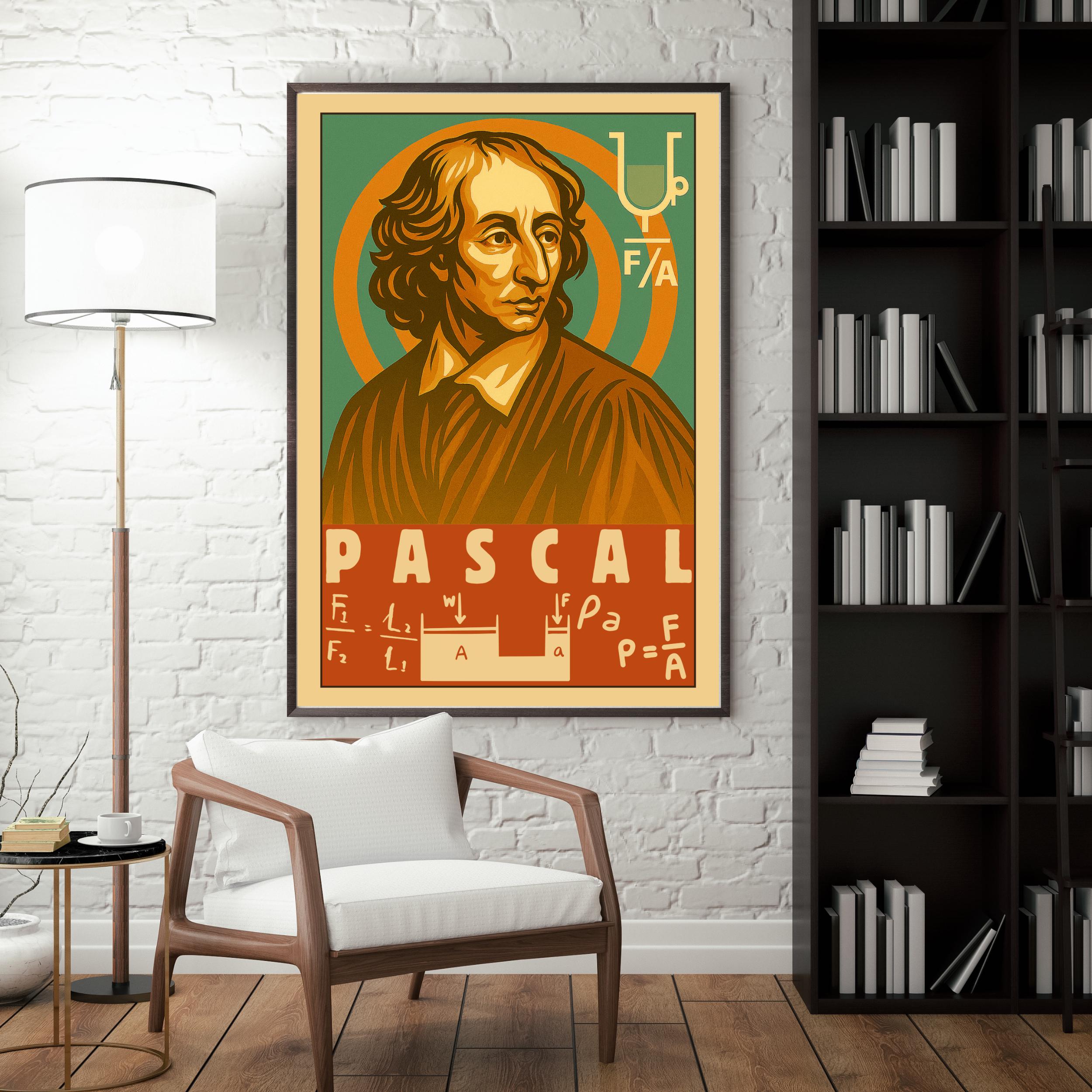 Blaise Pascal Portrait Print | French Philosopher Wall Art, Physics ...