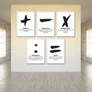 Minimalist Math Symbol Poster | Educational Classroom Decor, Math Quote ...