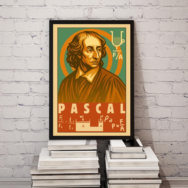 Blaise Pascal Portrait Print | French Philosopher Wall Art, Physics ...