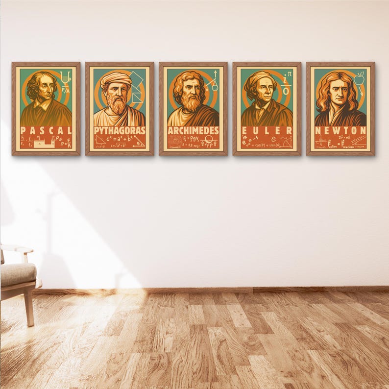 Famous Scientists Posters Printable | Mathematician Wall Art Set ...