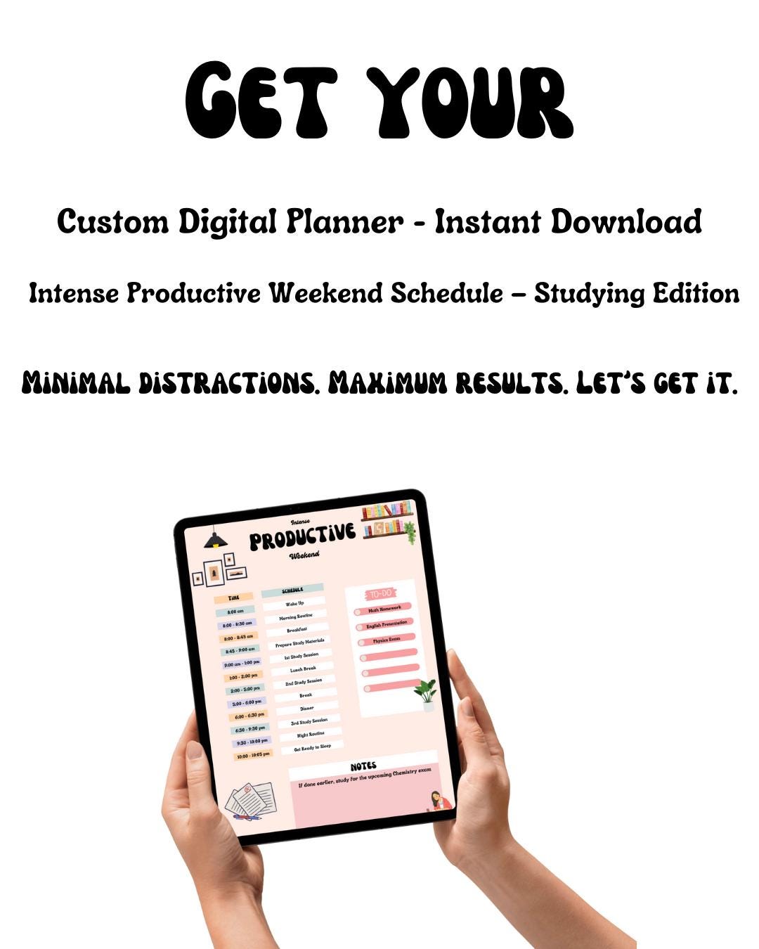 One Page Study Schedule - Etsy