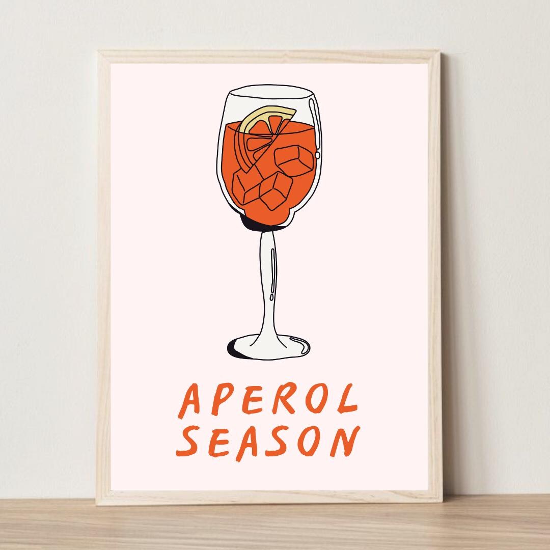 Aperol Spritz Wall Art Poster, Digital Art Print, Wall Collage Art ...