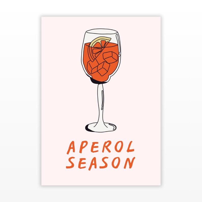 Aperol Spritz Wall Art Poster, Digital Art Print, Wall Collage Art ...