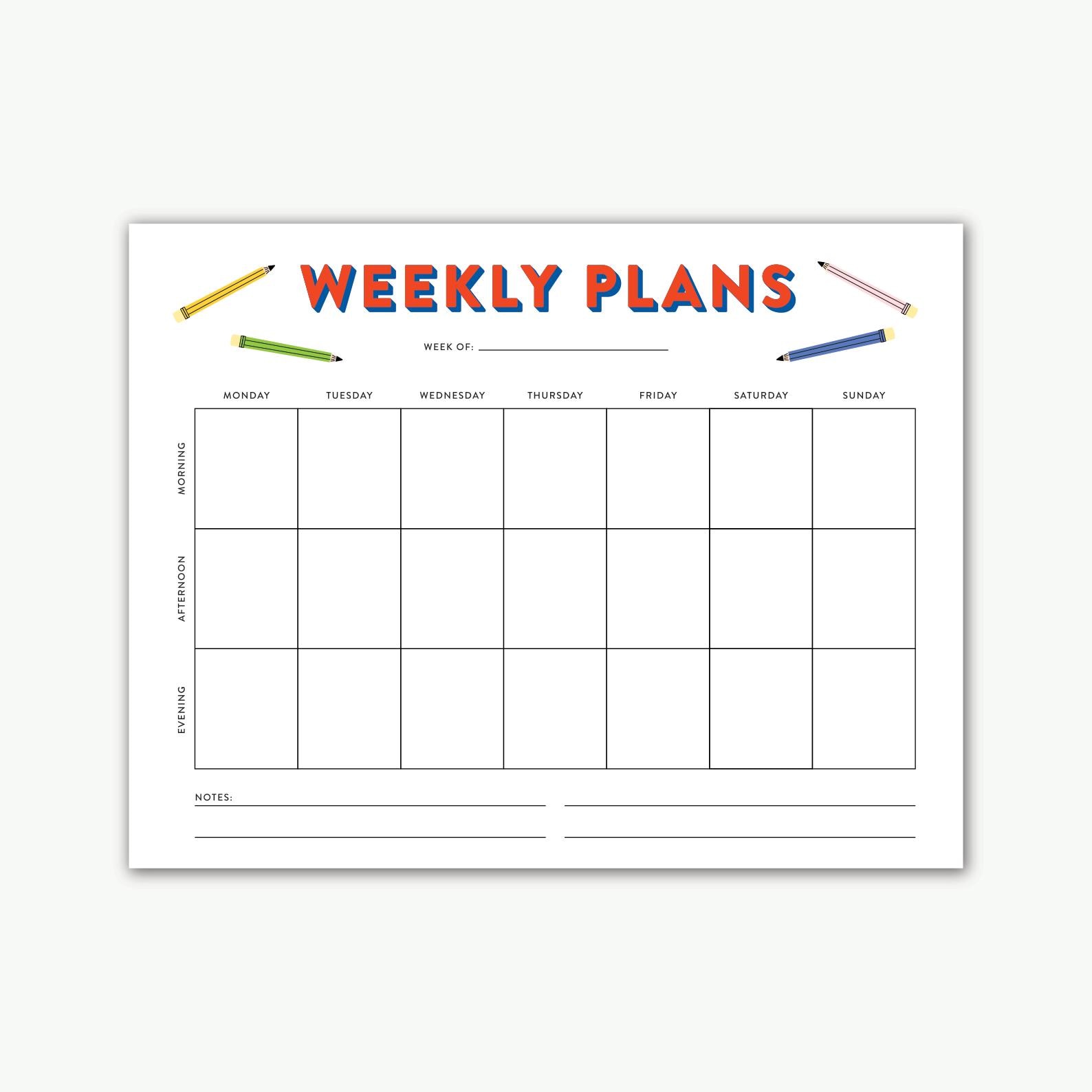 Printable Back to School Weekly Planner: Digital Download - Etsy