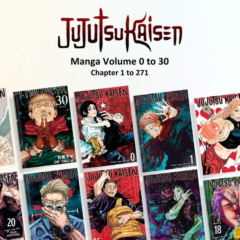 Jujutsu Kaisen Manga, Volumes 0-30, Chapters 1-271 - Etsy