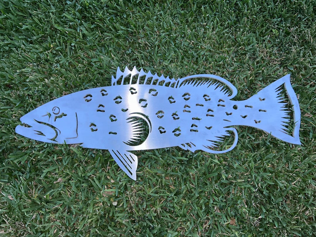 Waterjet Cut Grouper Fish – Handmade Coastal Metal Sign - Etsy
