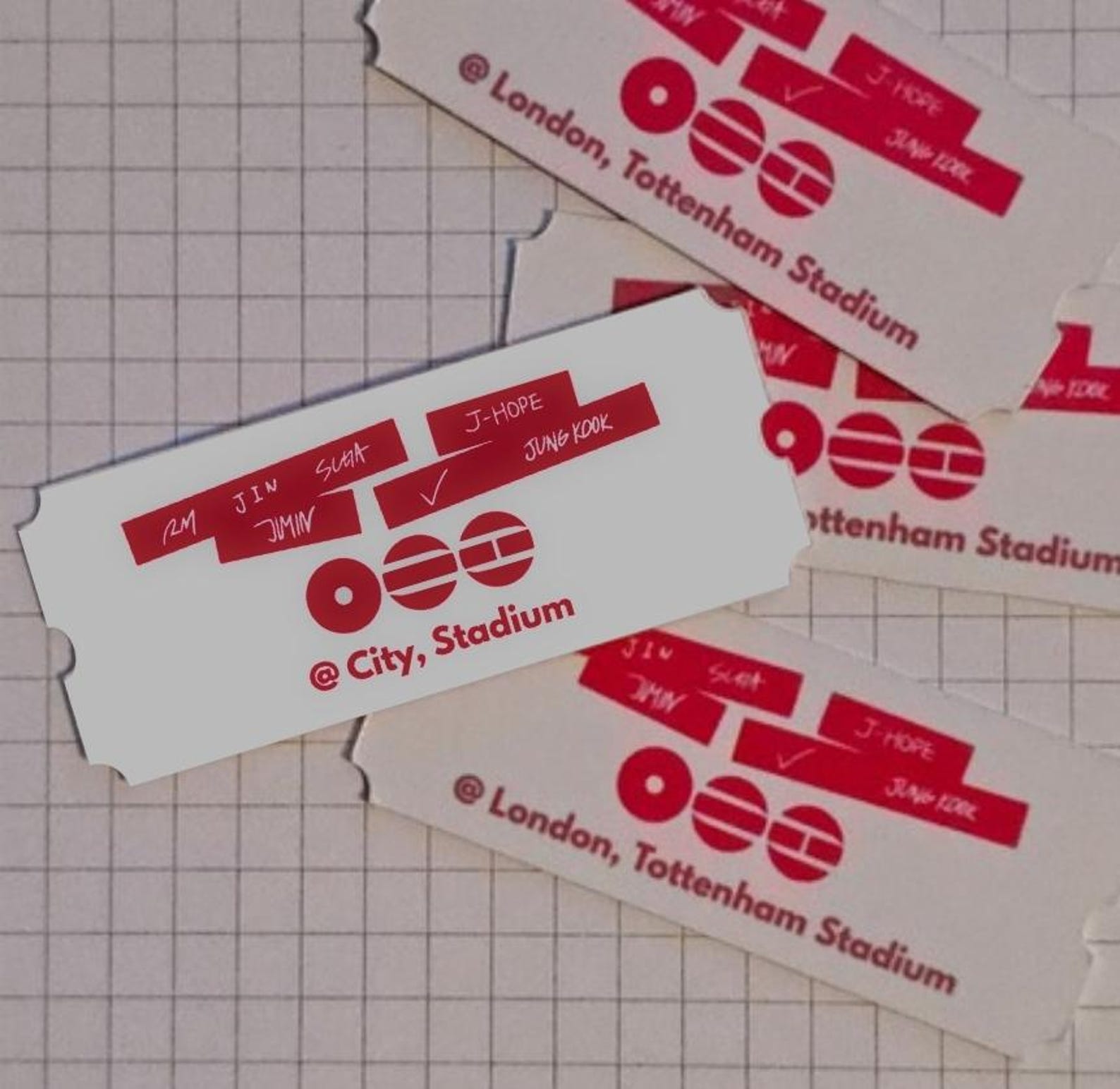 Fan Made - Bangtan Boys Custom Mini Concert Ticket Freebies - Bulk K ...