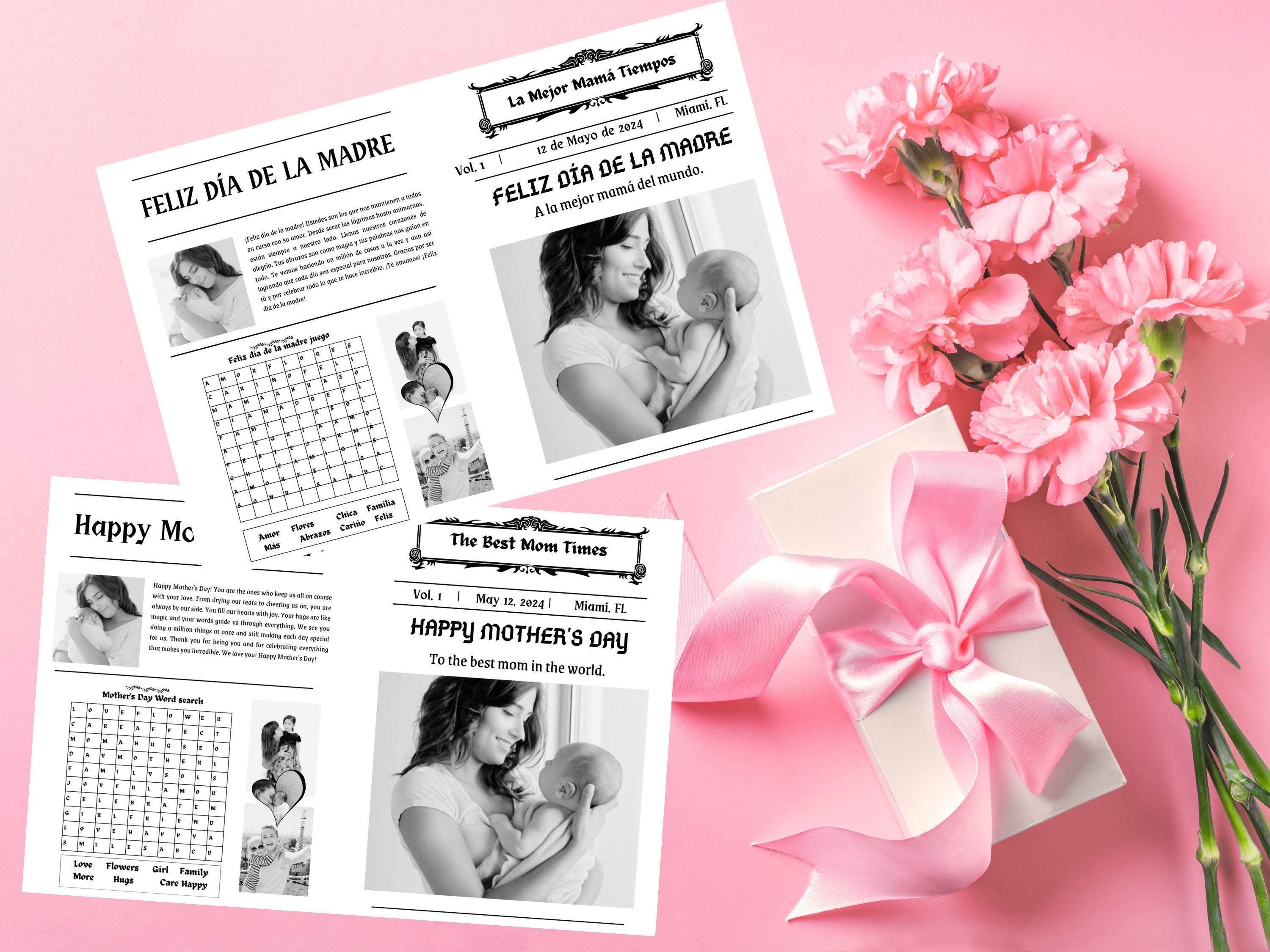 Mothers Day Newspaper Template | Mothers Day Gift | Personalized Gift ...