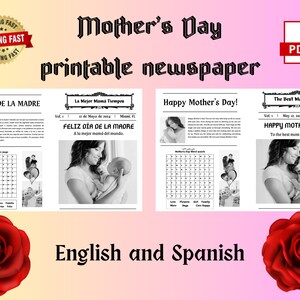 Mothers Day Newspaper Template | Mothers Day Gift | Personalized Gift ...