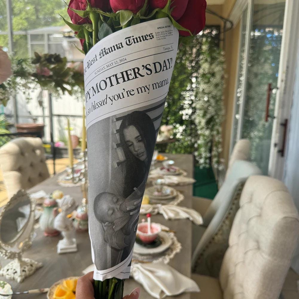 Mothers Day Newspaper Template | Mothers Day Gift | Personalized Gift ...