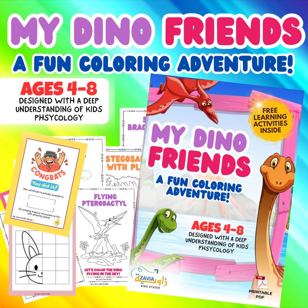 Dino Friends Coloring Book – Printable Dinosaur Coloring Pages for Kids ...