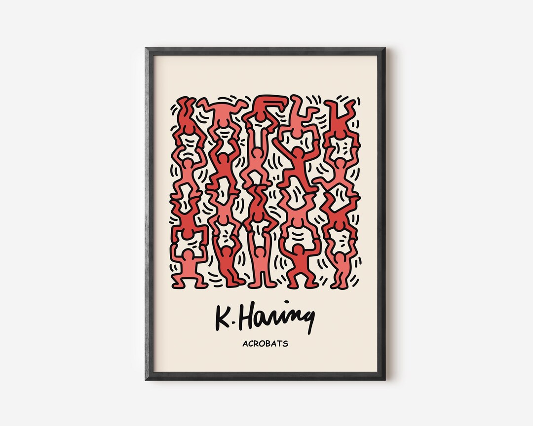 Keith Haring Exhibition Poster: Acrobats Print (digital Download) - Etsy