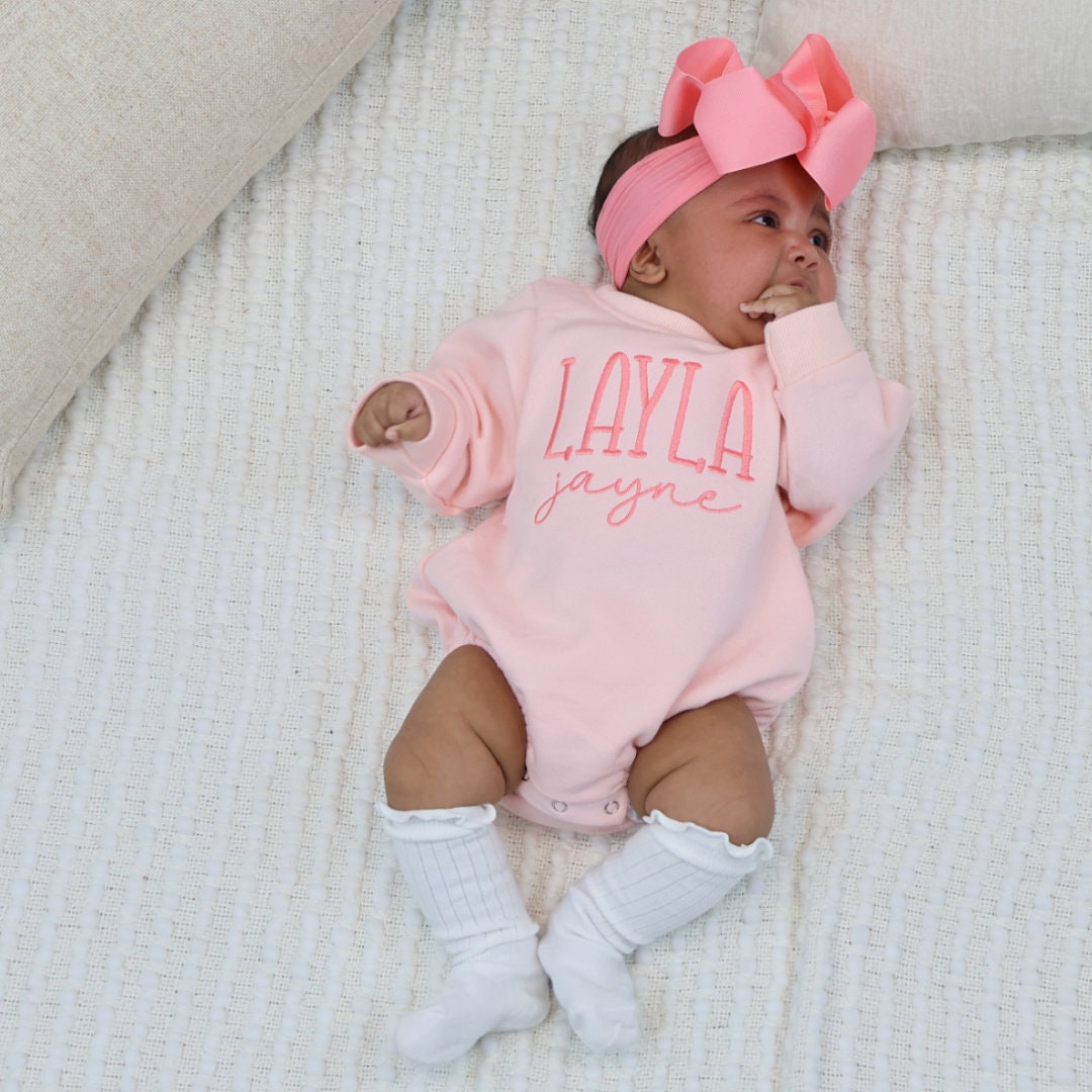 Baby Girl Sweatshirt Baby Girl Bubble Sweatshirt Personalized Baby ...