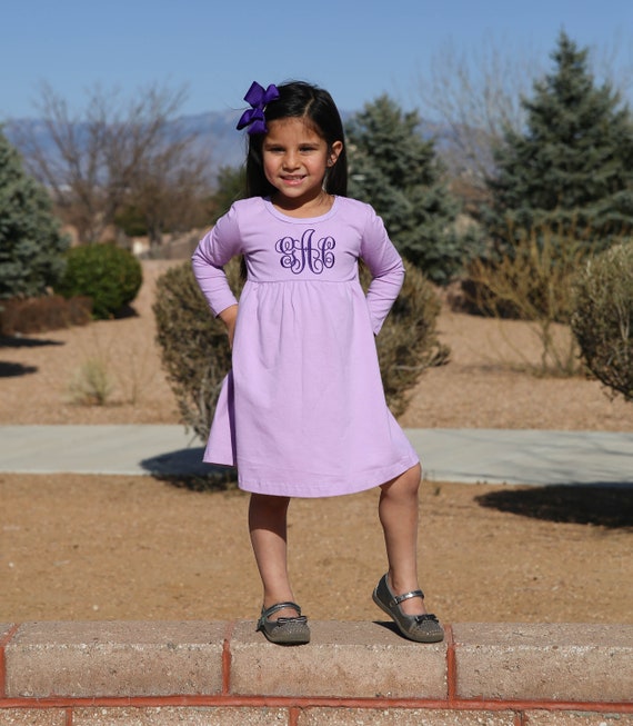 Girls Monogrammed Dress Girls Dress Personalized Girls Dress | Etsy