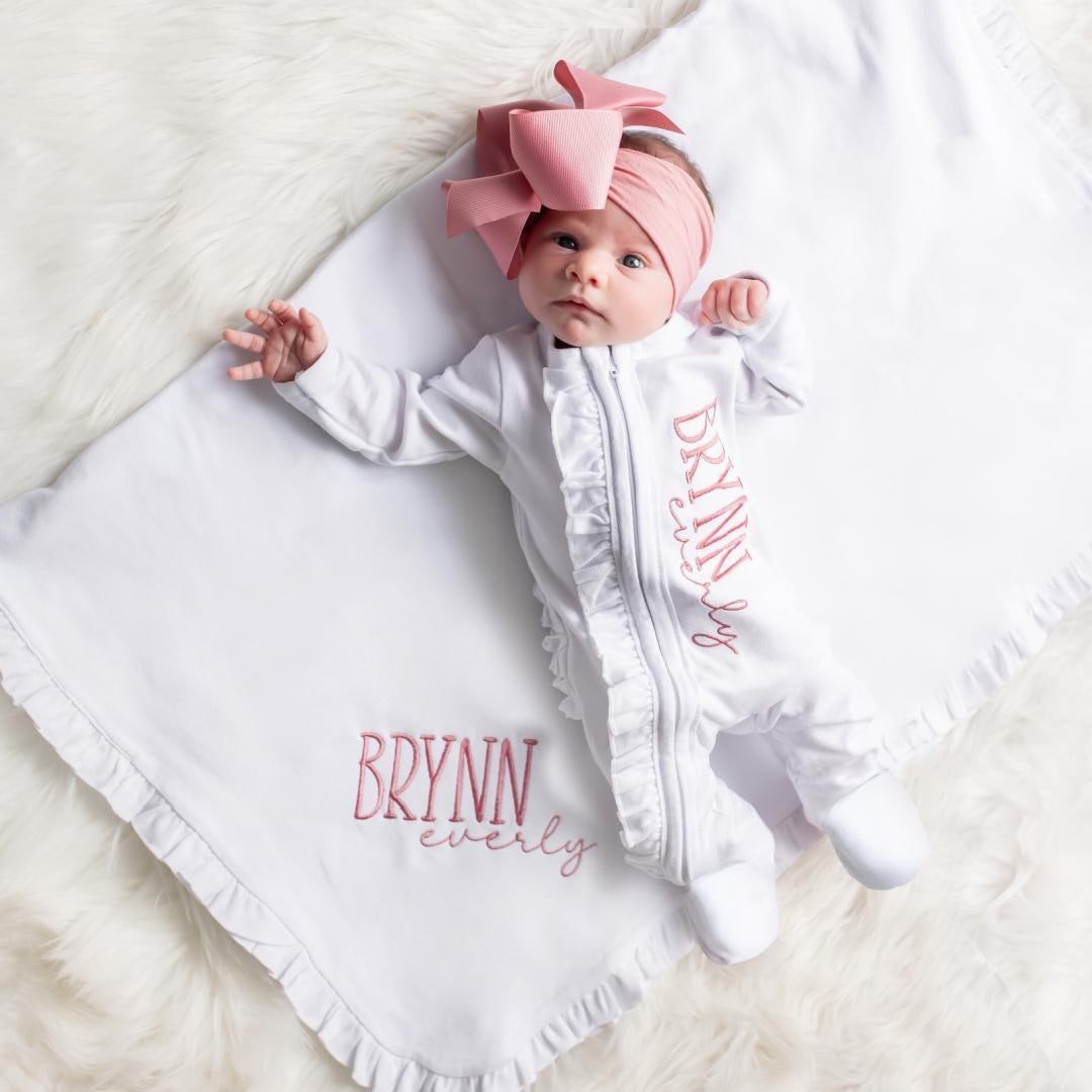 Personalized Baby Girl Outfit Embroidered Newborn Coming Home Outfit ...