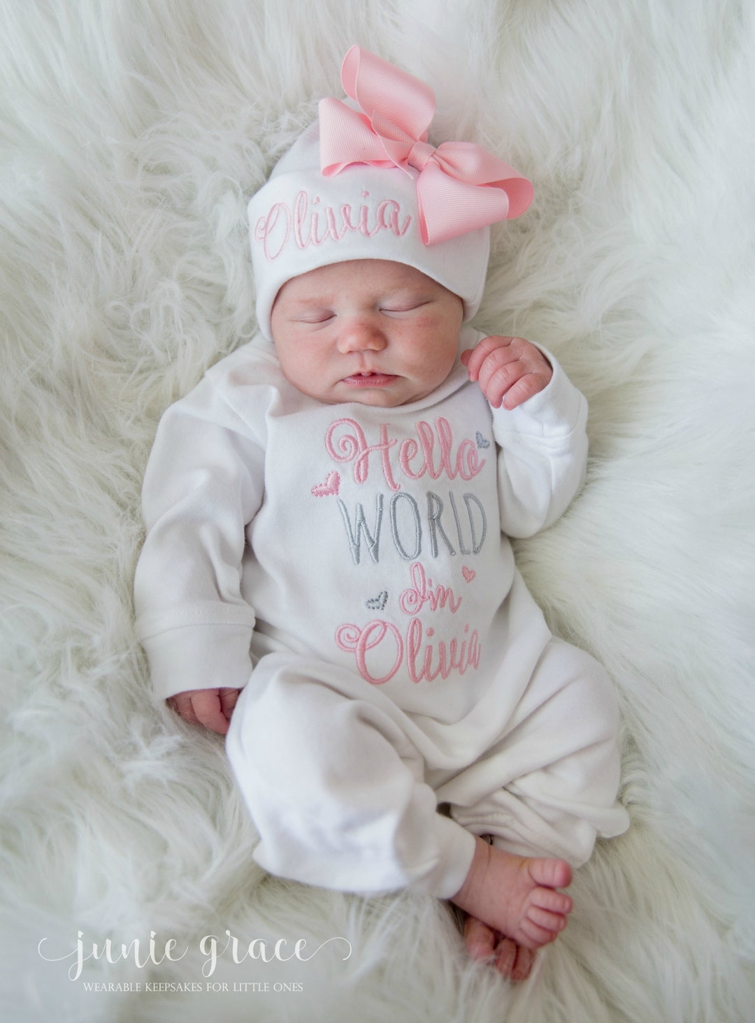 Baby Girl Coming Home Outfit Baby Girl Clothes Personalized Baby Girl ...