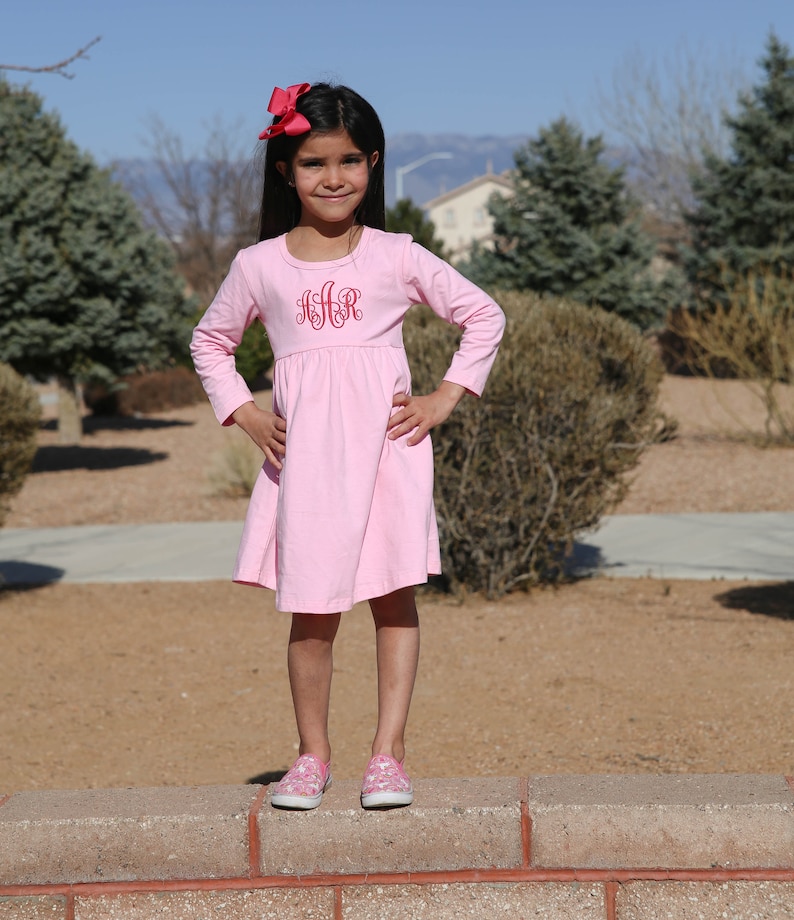 Girls Monogrammed Dress Girls Dress Personalized Girls Dress Dress With ...
