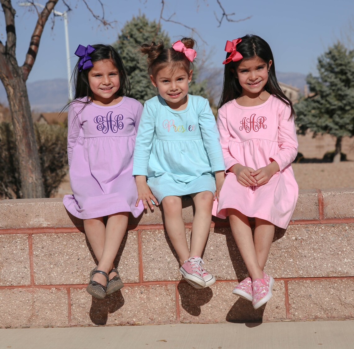 Girls Monogrammed Dress Girls Dress Personalized Girls Dress Dress With ...