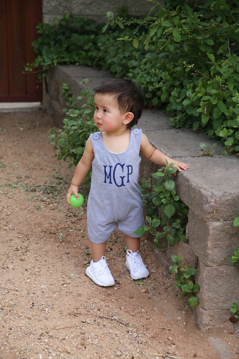 Boys Monogrammed Jon Jon Boys Bubble Romper Boys Summer | Etsy