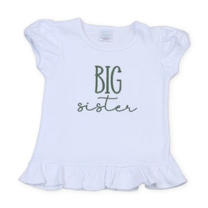 Big Sister T Shirt, Embroidered Big Sister T Shirt , Sibling T Shirt, Made to Match Sister T ...