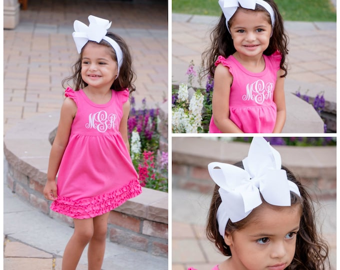 Girls Monogrammed Dress Girls Monogrammed Summer Clothes Monogrammed ...