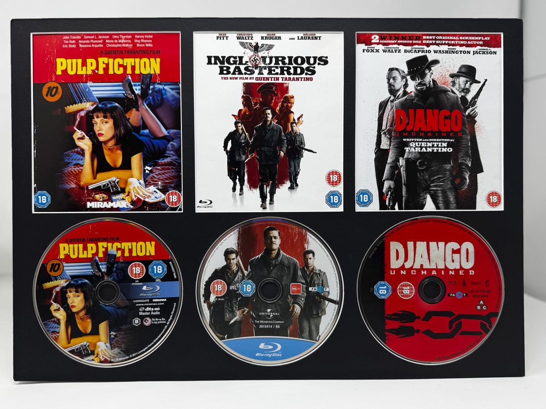 The Quentin Tarantino Collection | Retro Mounted Blu Ray Wall Display ...