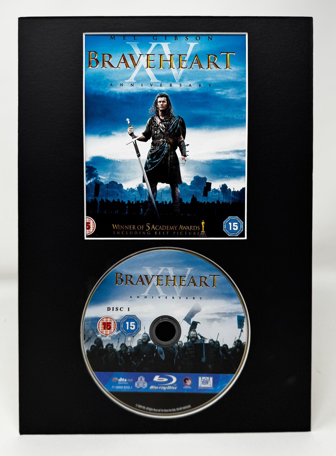 Braveheart | Retro Mounted Blu Ray Wall Display | Frame Not Included ...